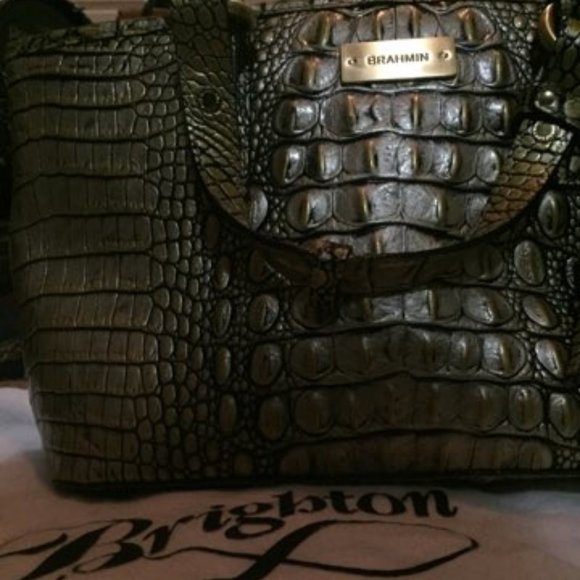Brahmin | Bags | Gold Brahmin Satchel Mini Asher Melbourne | Poshmark